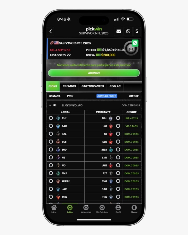 ¿Cómo jugar un Survivor NFL en Pickwin? – Pickwin